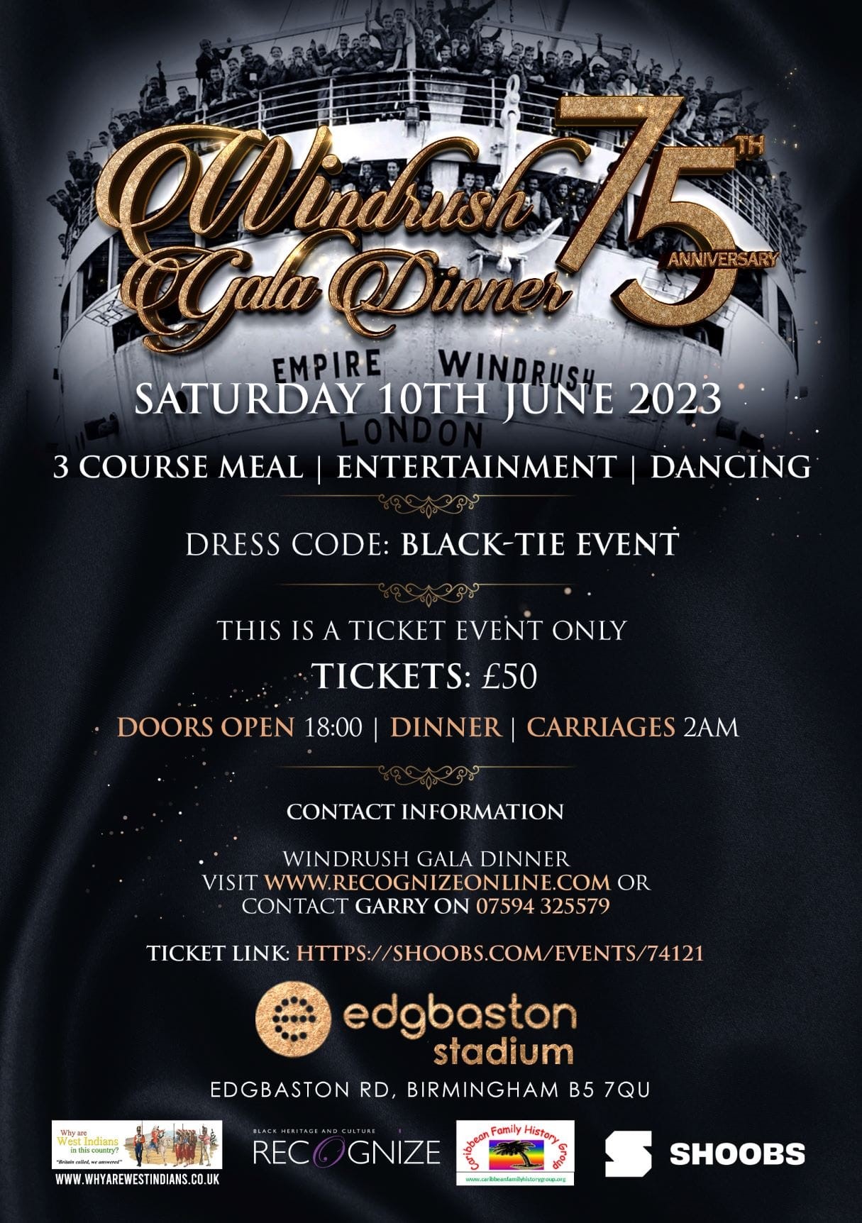 Windrush 75th Anniversary Gala Dinner – 10th June 2023 – Caribbean ...